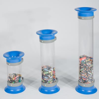 C-Thru™ 5L Battery Recycling Bin | Indoor Recycling Tube | Glasdon